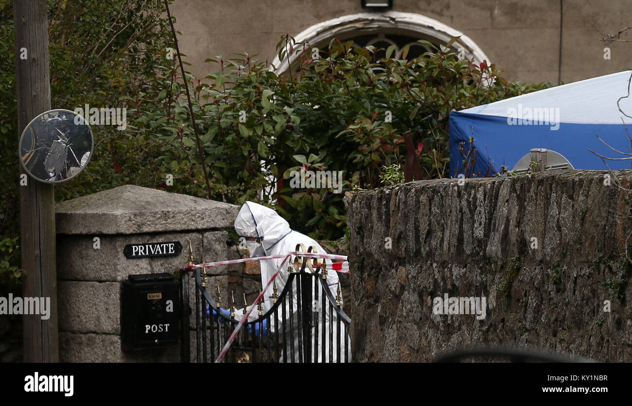Members of the Garda Technical Bureau at the scene where the body of a ...