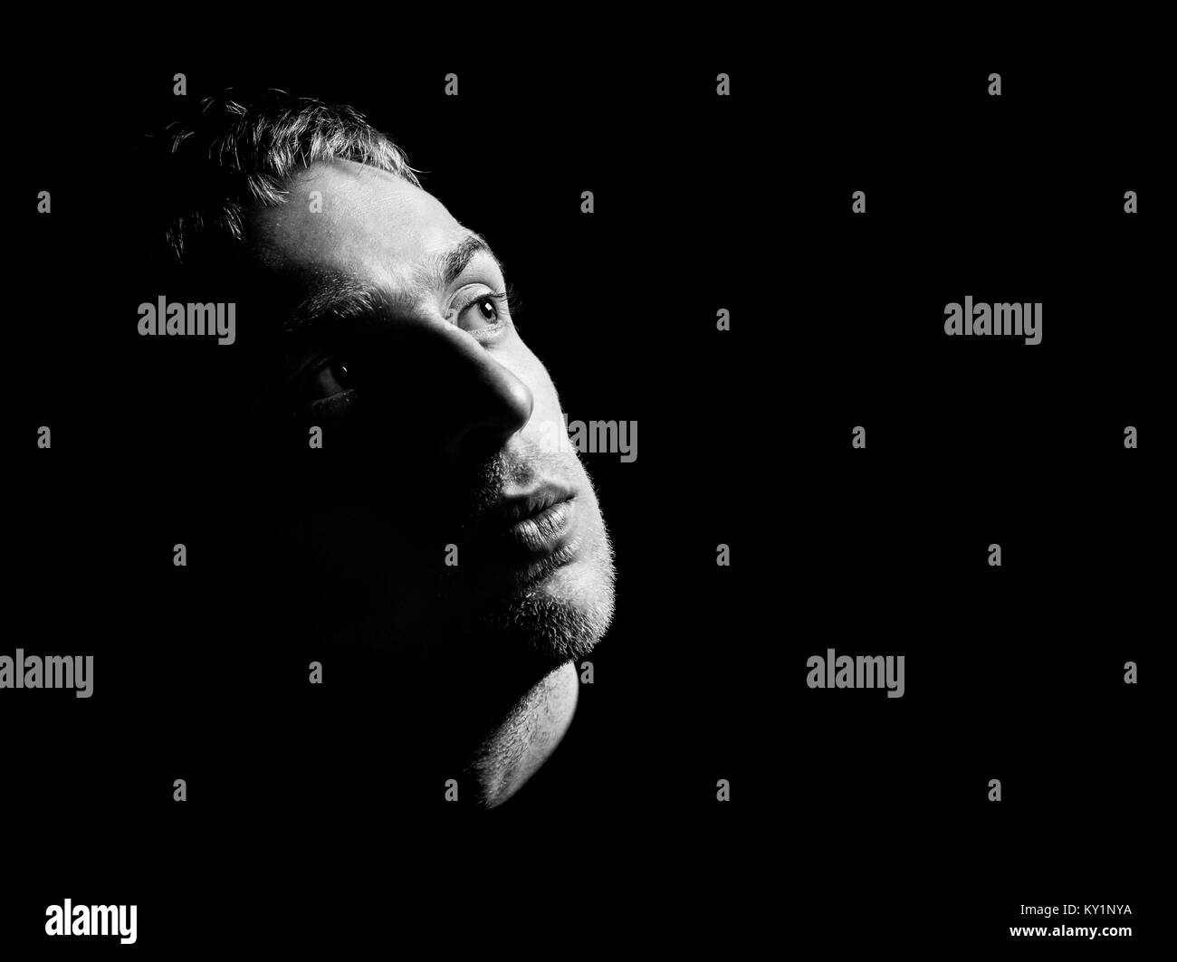 Handsome man portrait. Portrait in profile Stock Photo - Alamy