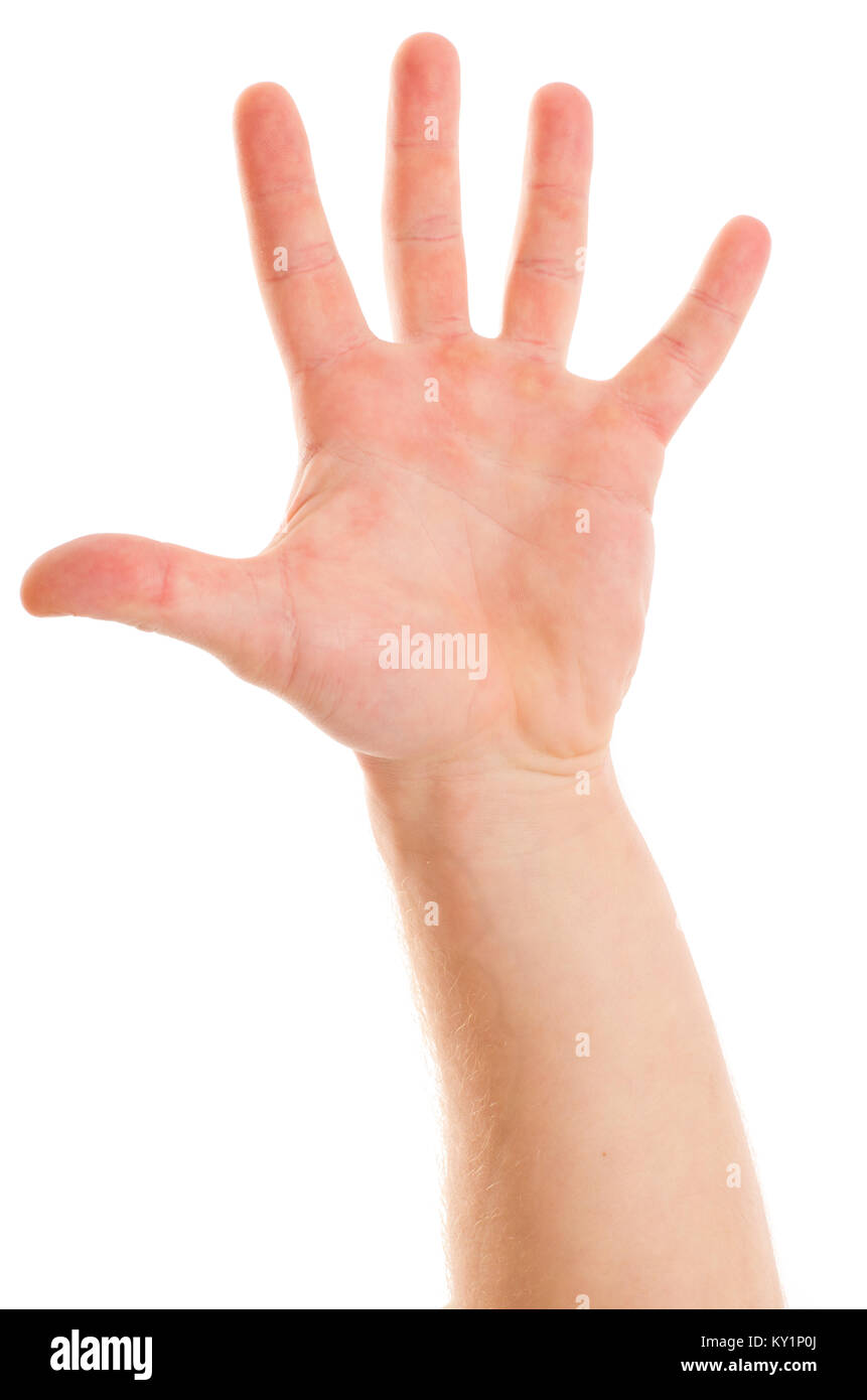 Open hand showing five fingers Cut Out Stock Images & Pictures - Alamy
