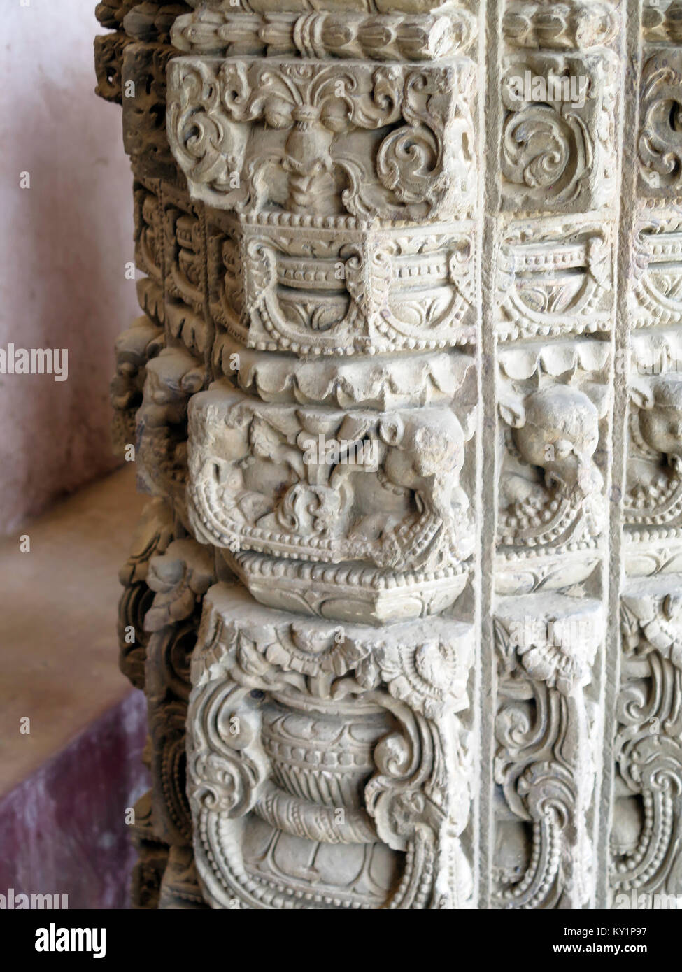 Mahishasurmardini stone carvings at the famous step-well at village of ...