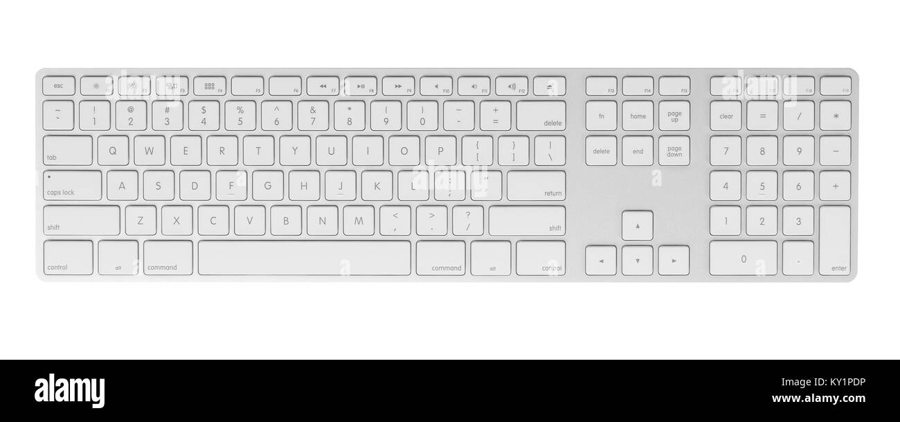 Computer keyboard on white background Stock Photo - Alamy