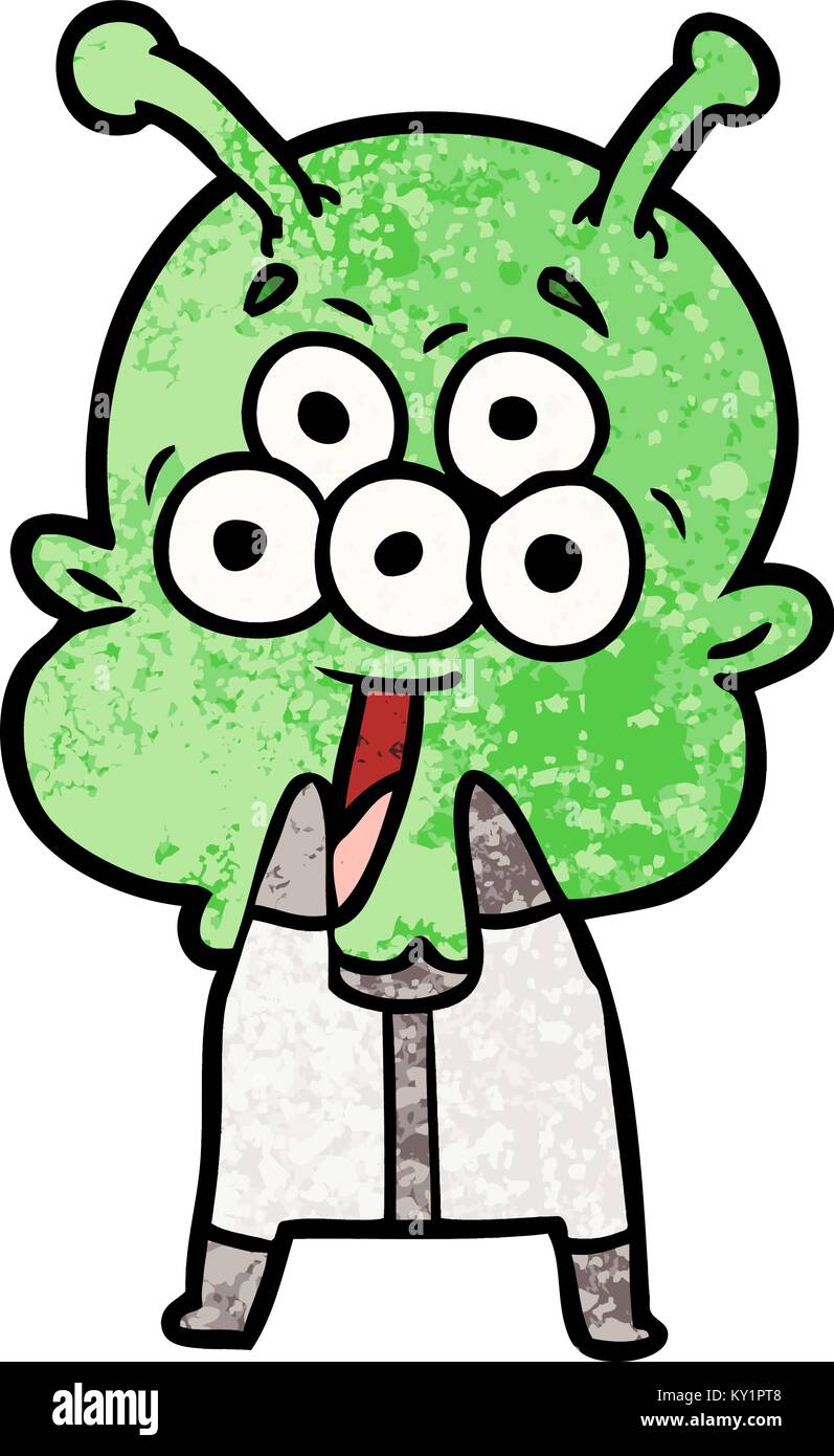 happy cartoon alien gasping in surprise Stock Vector Image & Art - Alamy