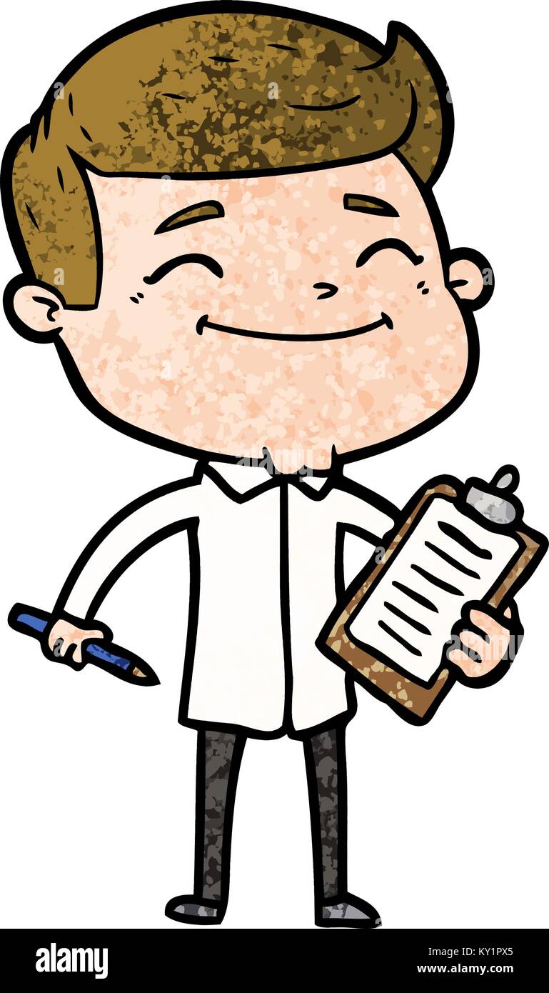 happy cartoon man taking survey Stock Vector Image & Art - Alamy