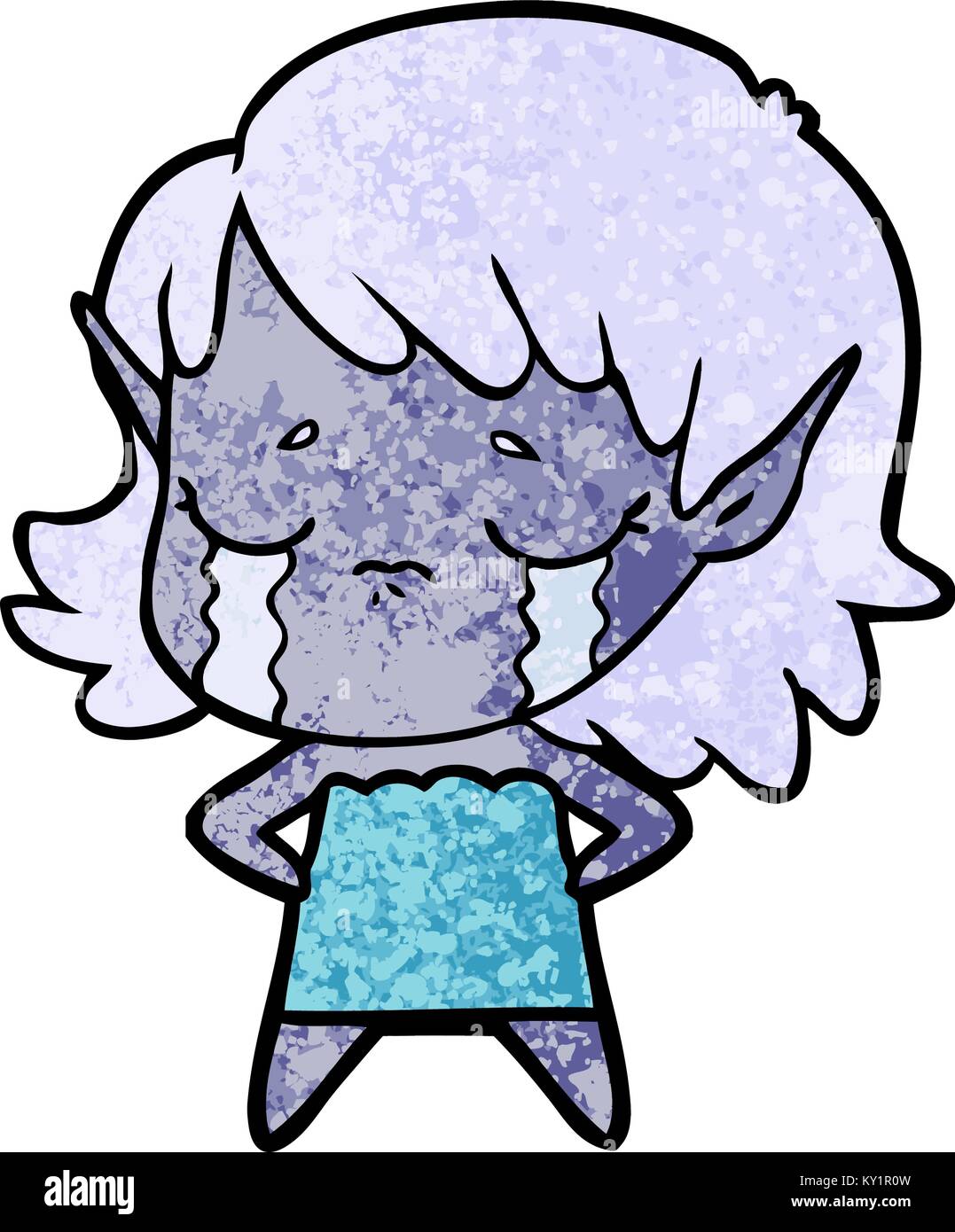 crying cartoon elf girl Stock Vector Image & Art - Alamy