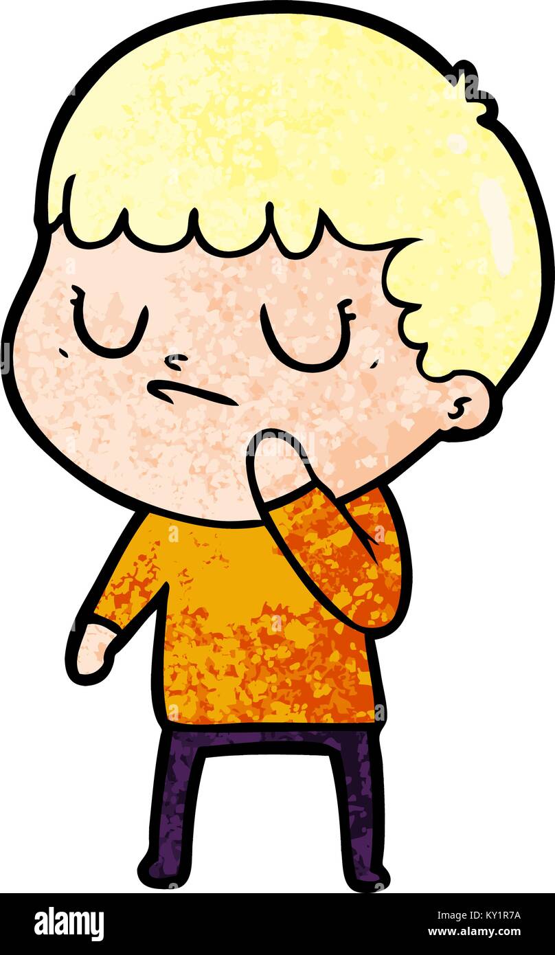 cartoon grumpy boy Stock Vector Image & Art - Alamy