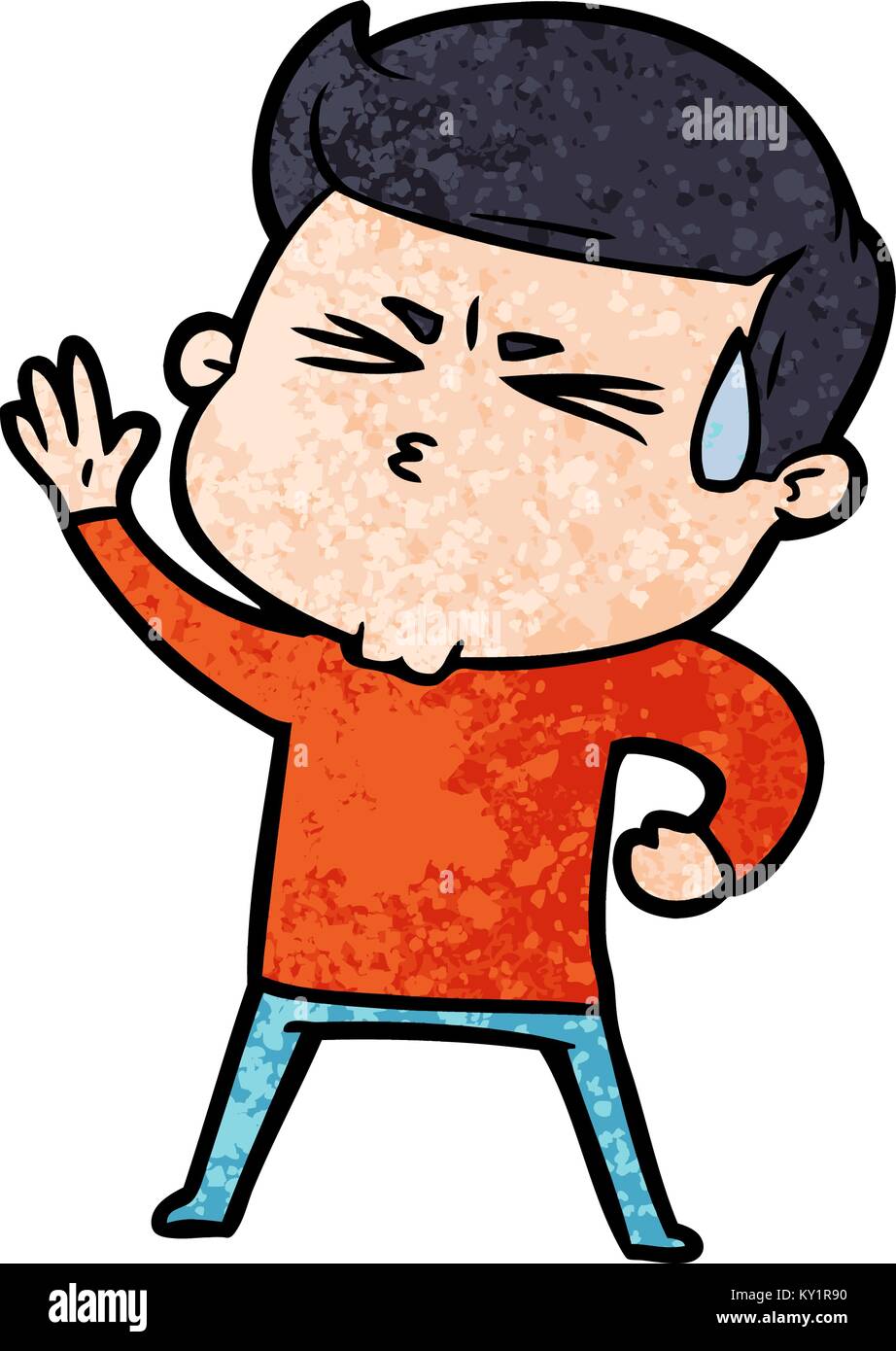 cartoon man sweating Stock Vector Image & Art - Alamy