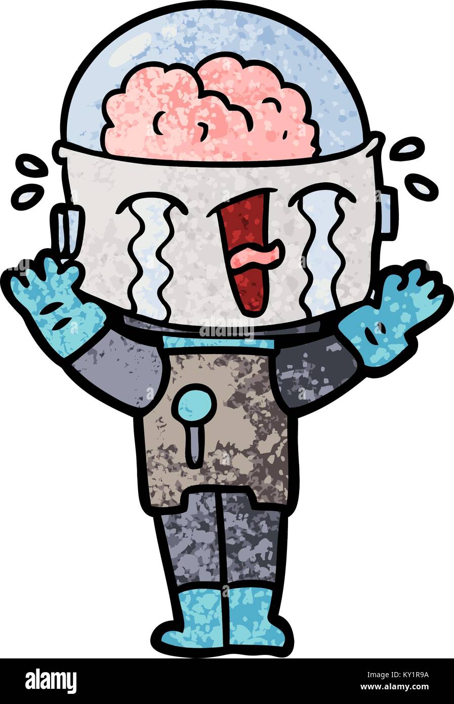 cartoon crying robot Stock Vector Image & Art - Alamy