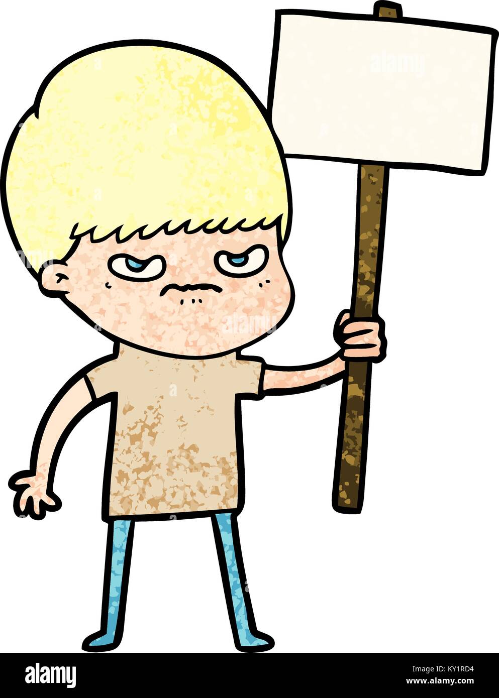 angry cartoon boy protesting Stock Vector Image & Art - Alamy