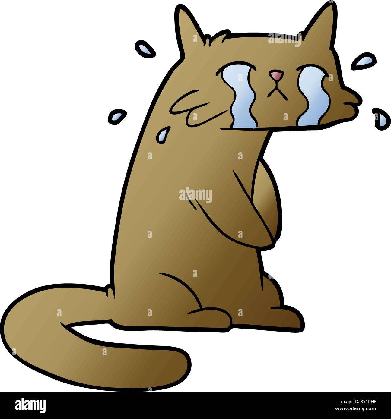 cartoon crying cat Stock Vector Image & Art - Alamy