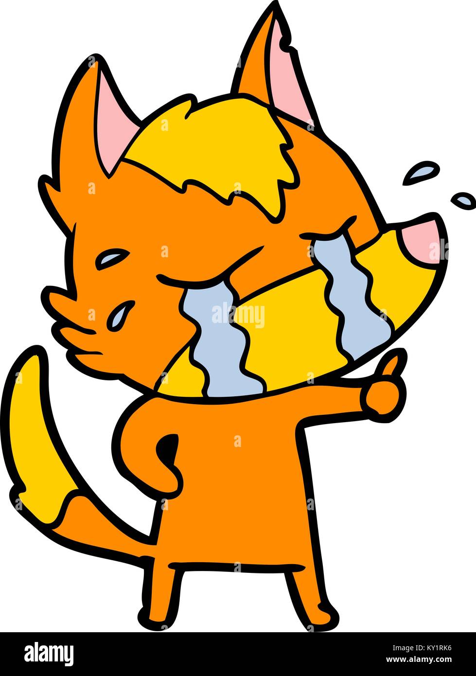 sad little fox cartoon character Stock Vector Image & Art - Alamy