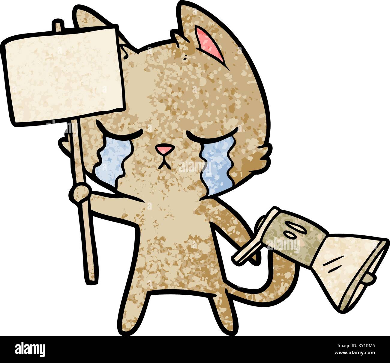 crying cartoon cat Stock Vector Image & Art - Alamy
