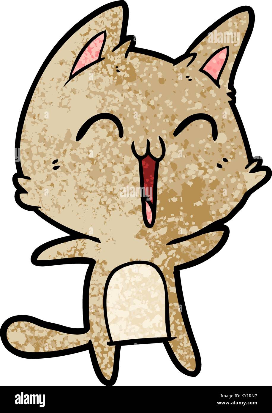 happy cartoon cat Stock Vector Image & Art - Alamy