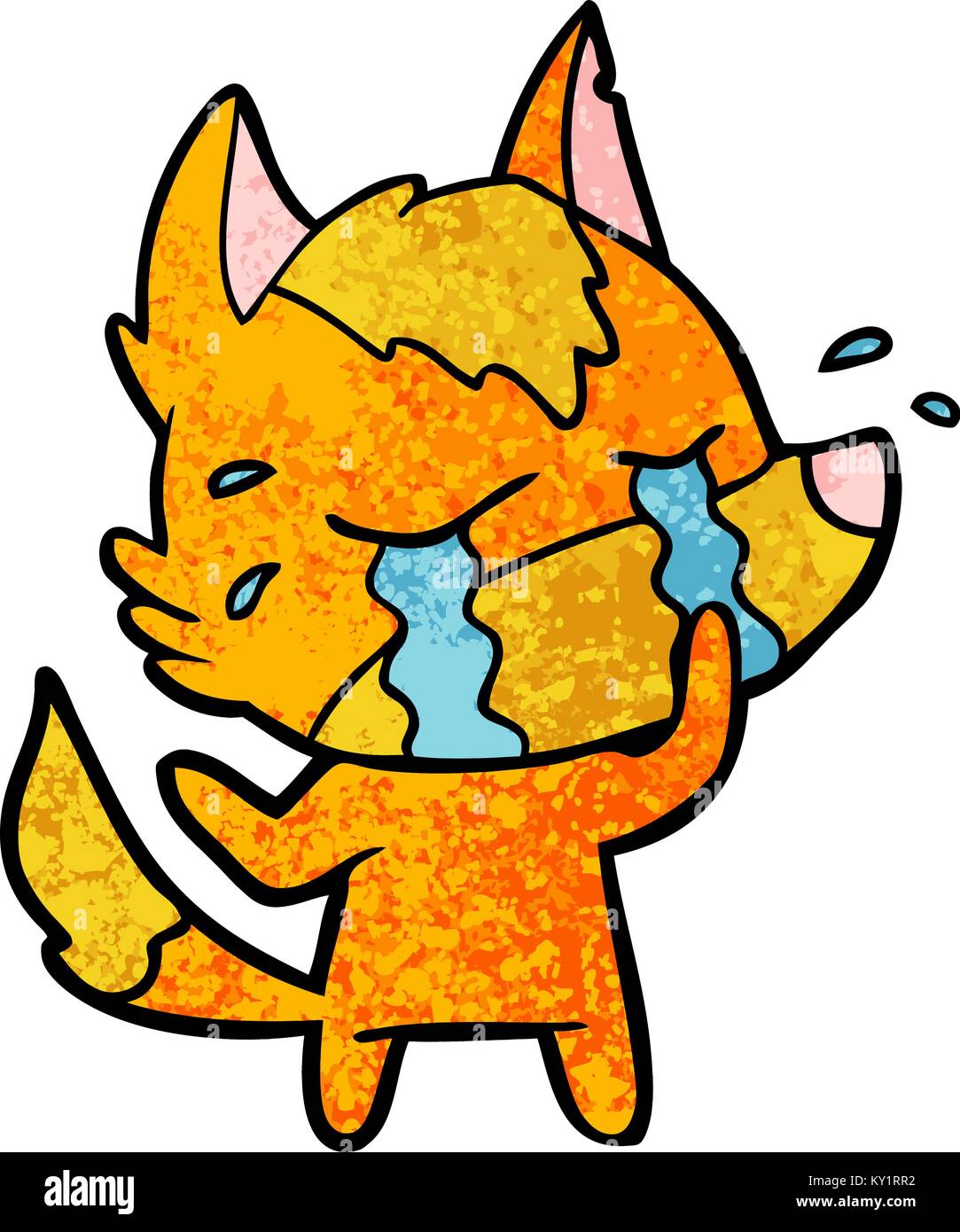 sad little fox cartoon character Stock Vector Image & Art - Alamy