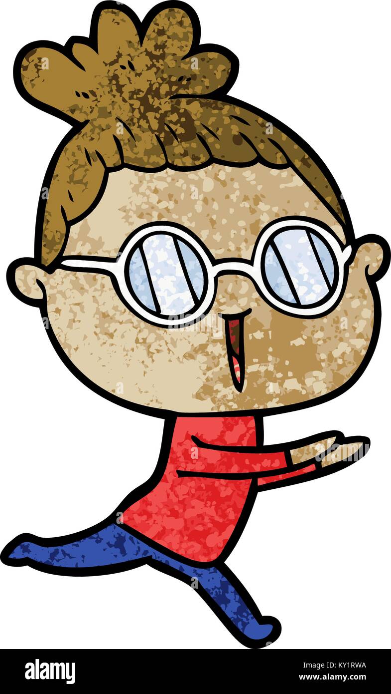cartoon woman wearing spectacles Stock Vector Image & Art - Alamy