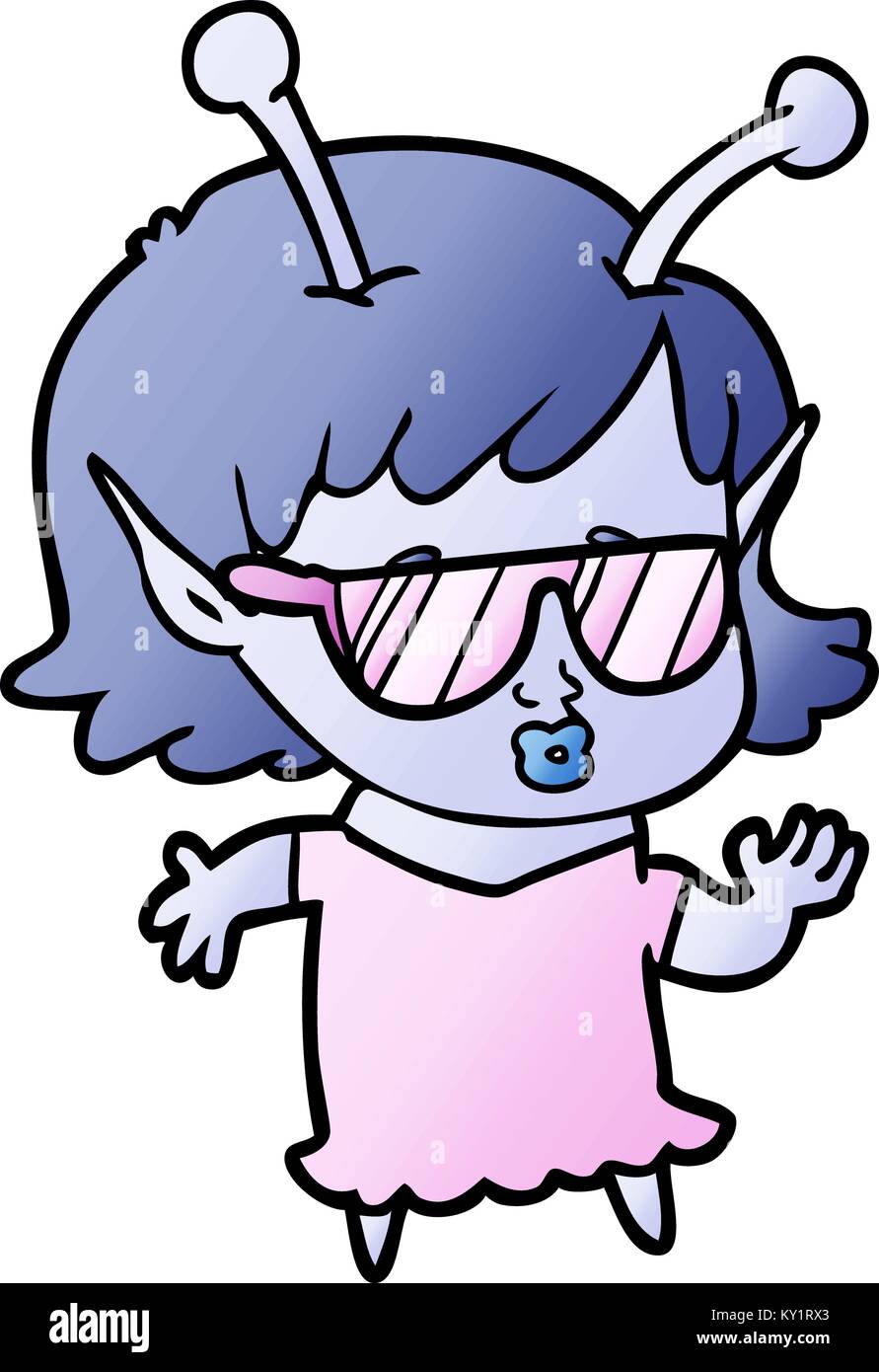 cute alien girl cartoon Stock Vector Image & Art - Alamy