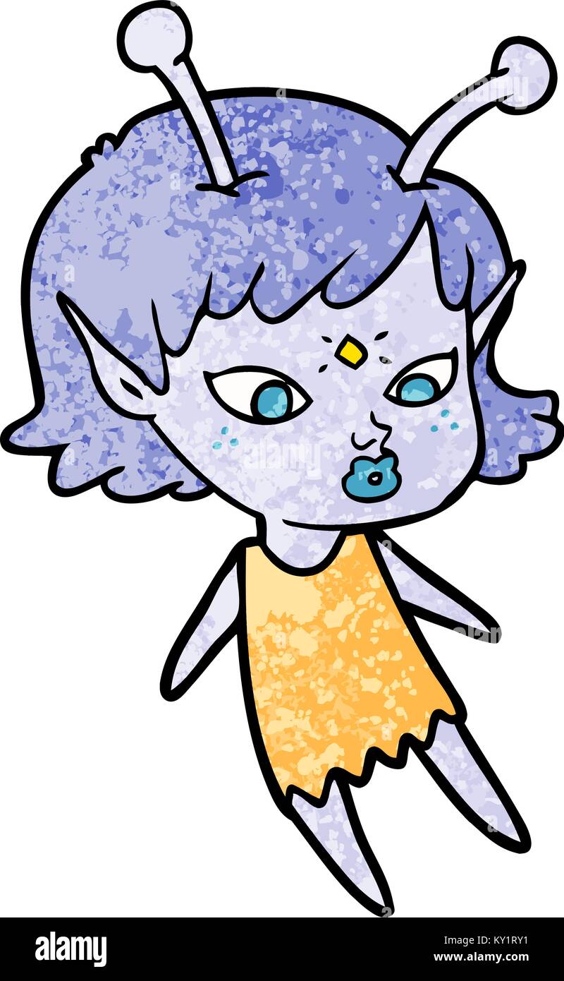 pretty cartoon alien girl Stock Vector Image & Art - Alamy