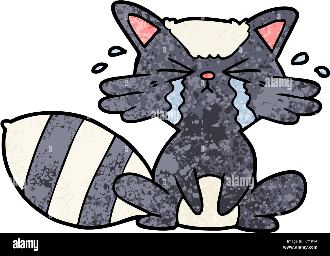 cartoon raccoon crying Stock Vector Image & Art - Alamy