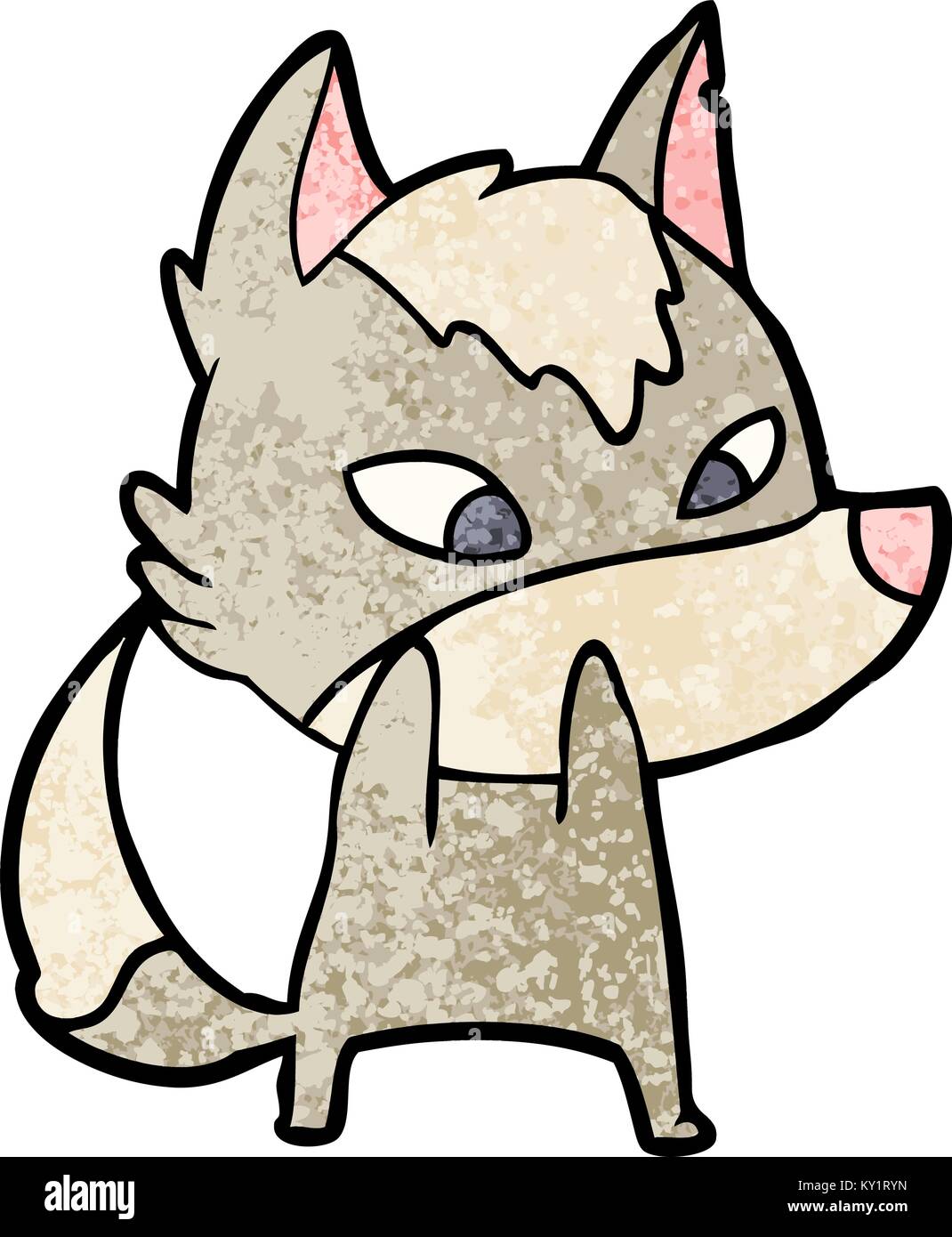 Shy wolf cartoon hi-res stock photography and images - Alamy