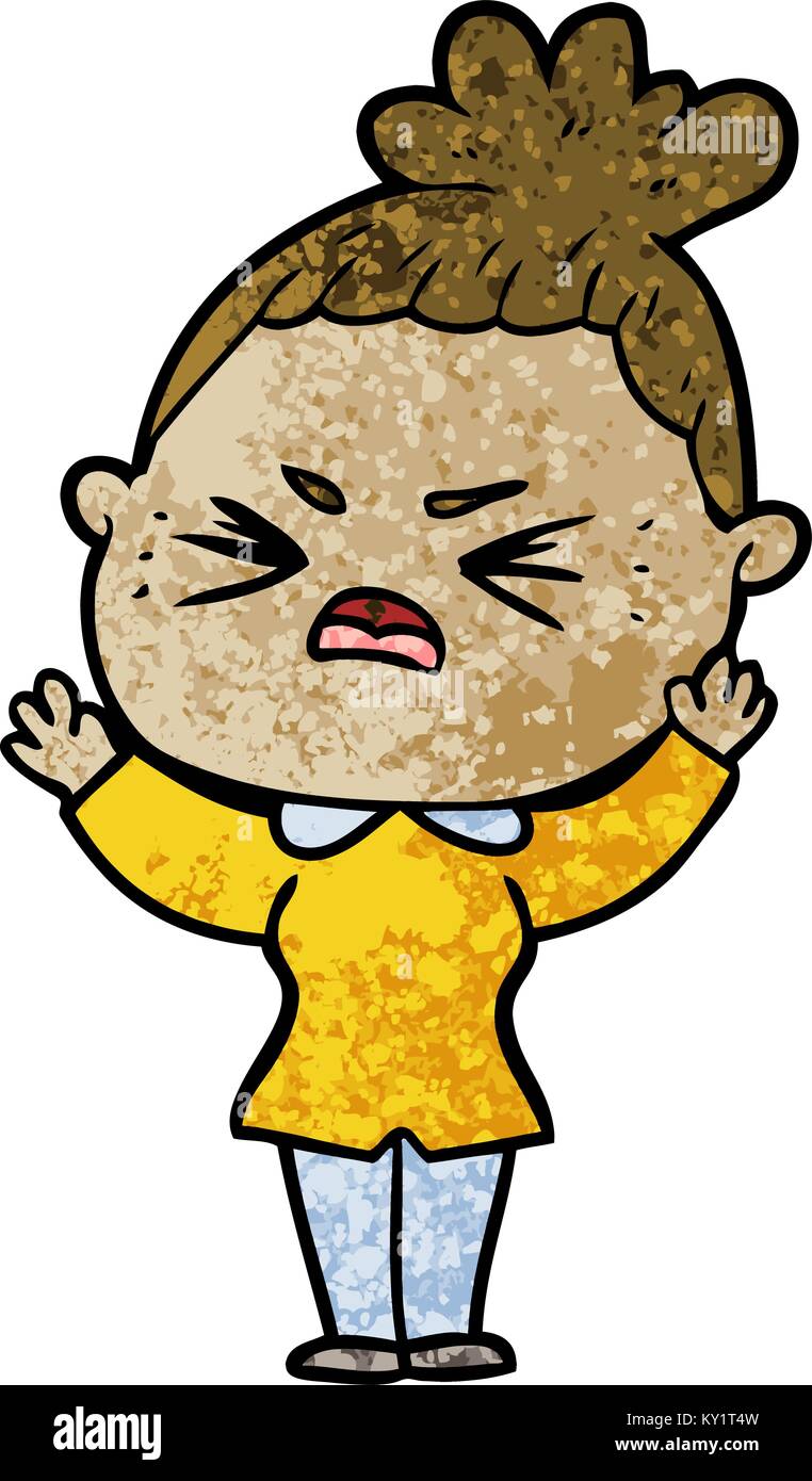 cartoon angry woman Stock Vector Image & Art - Alamy