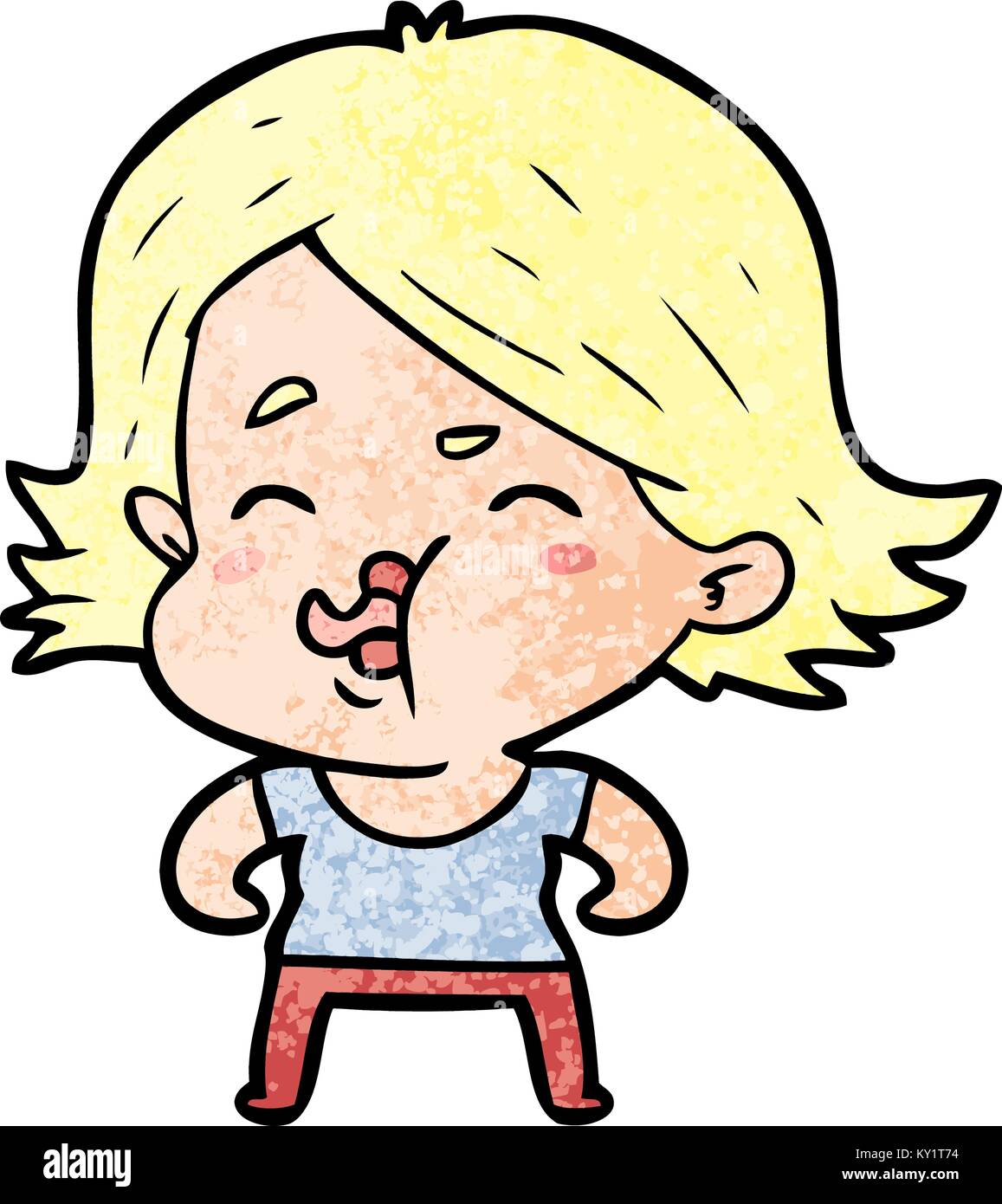 cartoon girl pulling face Stock Vector Image & Art - Alamy