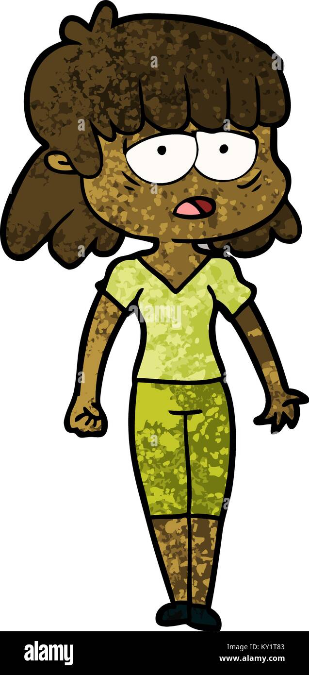 cartoon tired woman Stock Vector Image & Art - Alamy