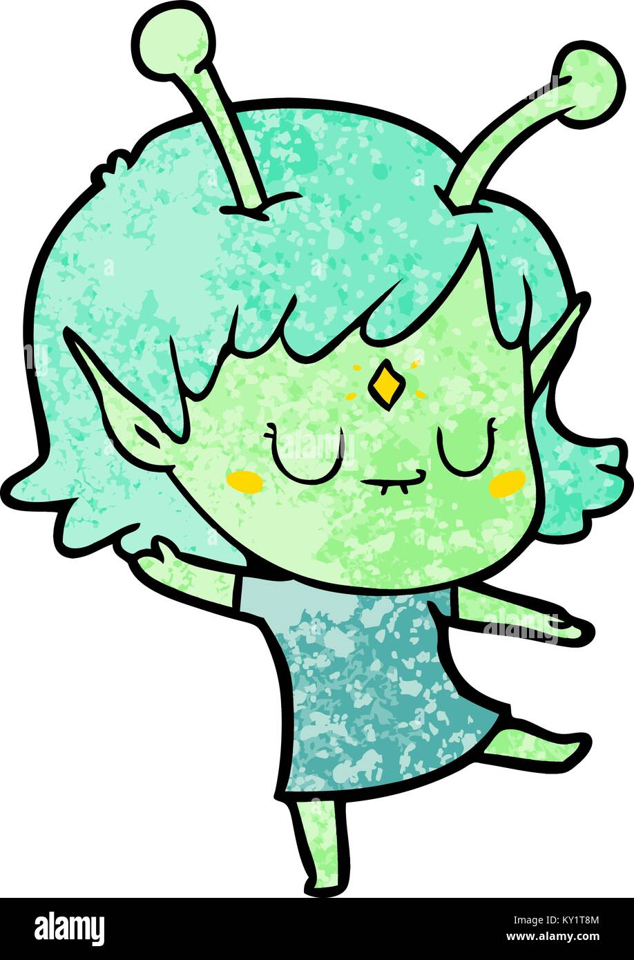 cartoon alien girl Stock Vector Image & Art - Alamy