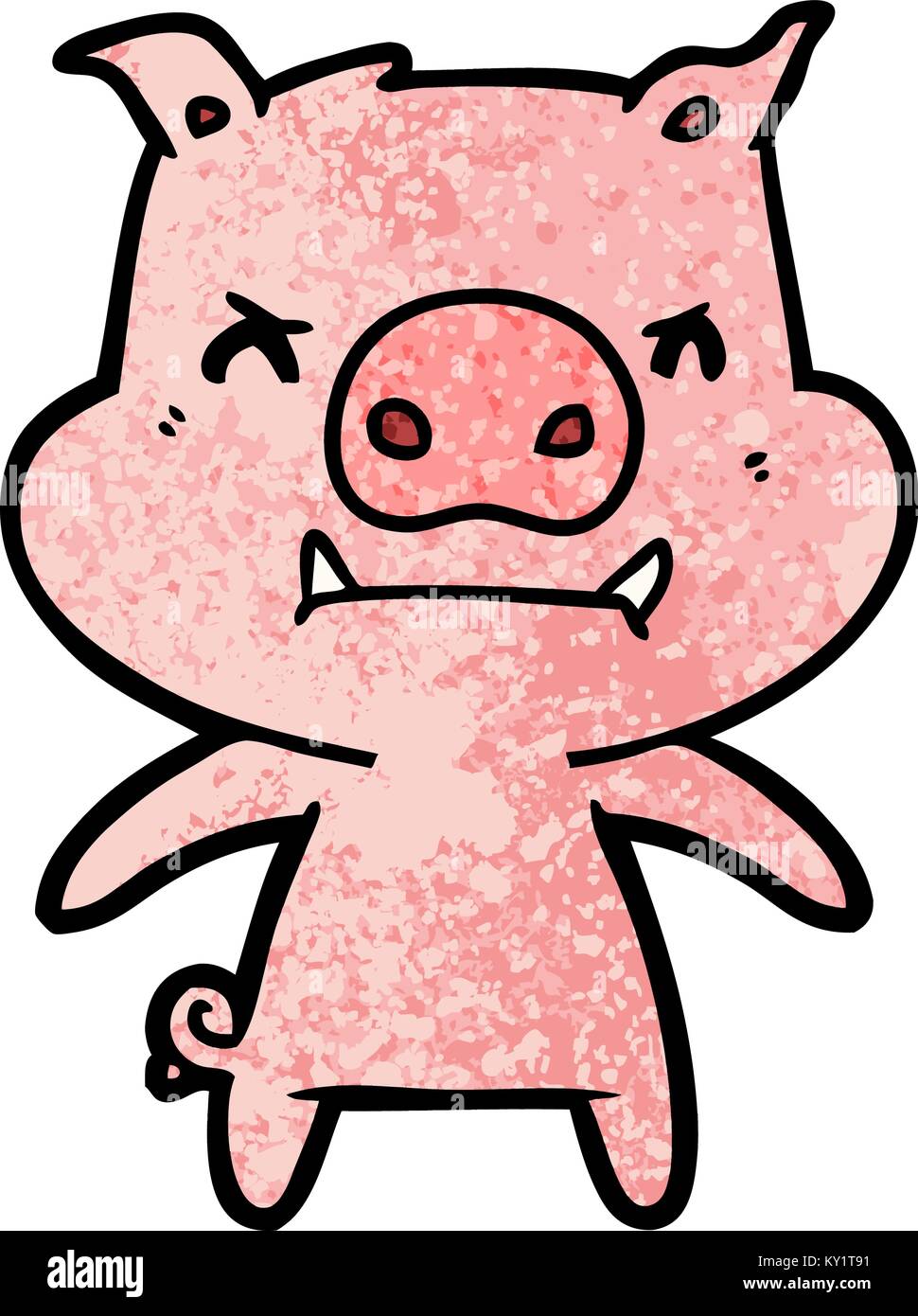 angry cartoon pig Stock Vector Image & Art - Alamy