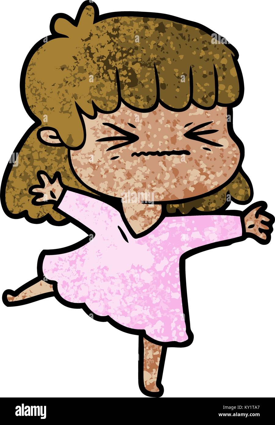 cartoon angry girl Stock Vector Image & Art - Alamy