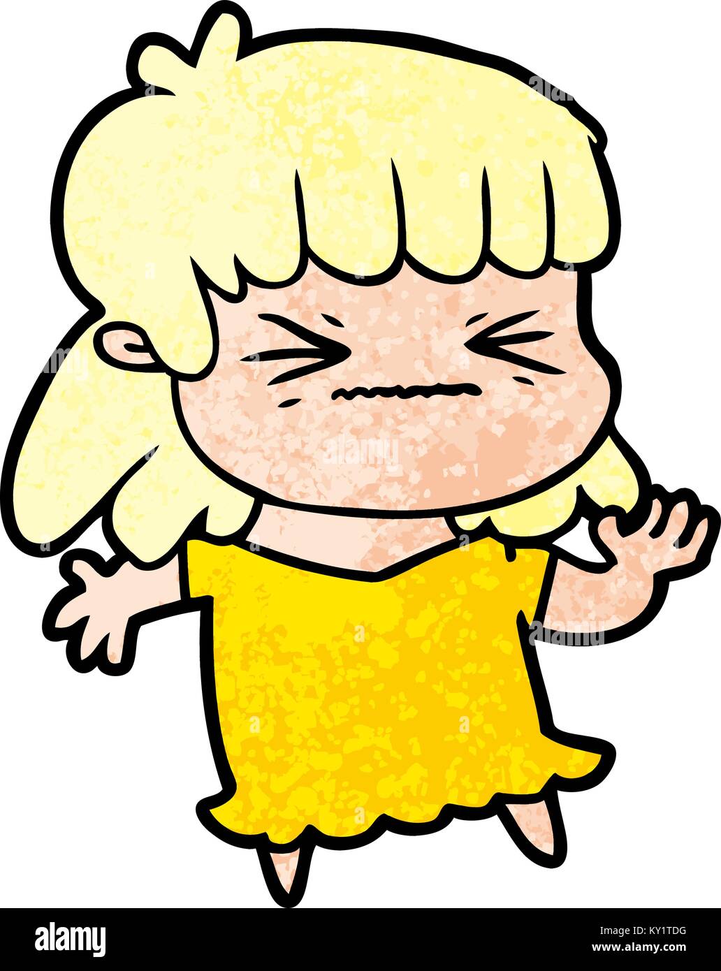 cartoon angry girl Stock Vector Image & Art - Alamy