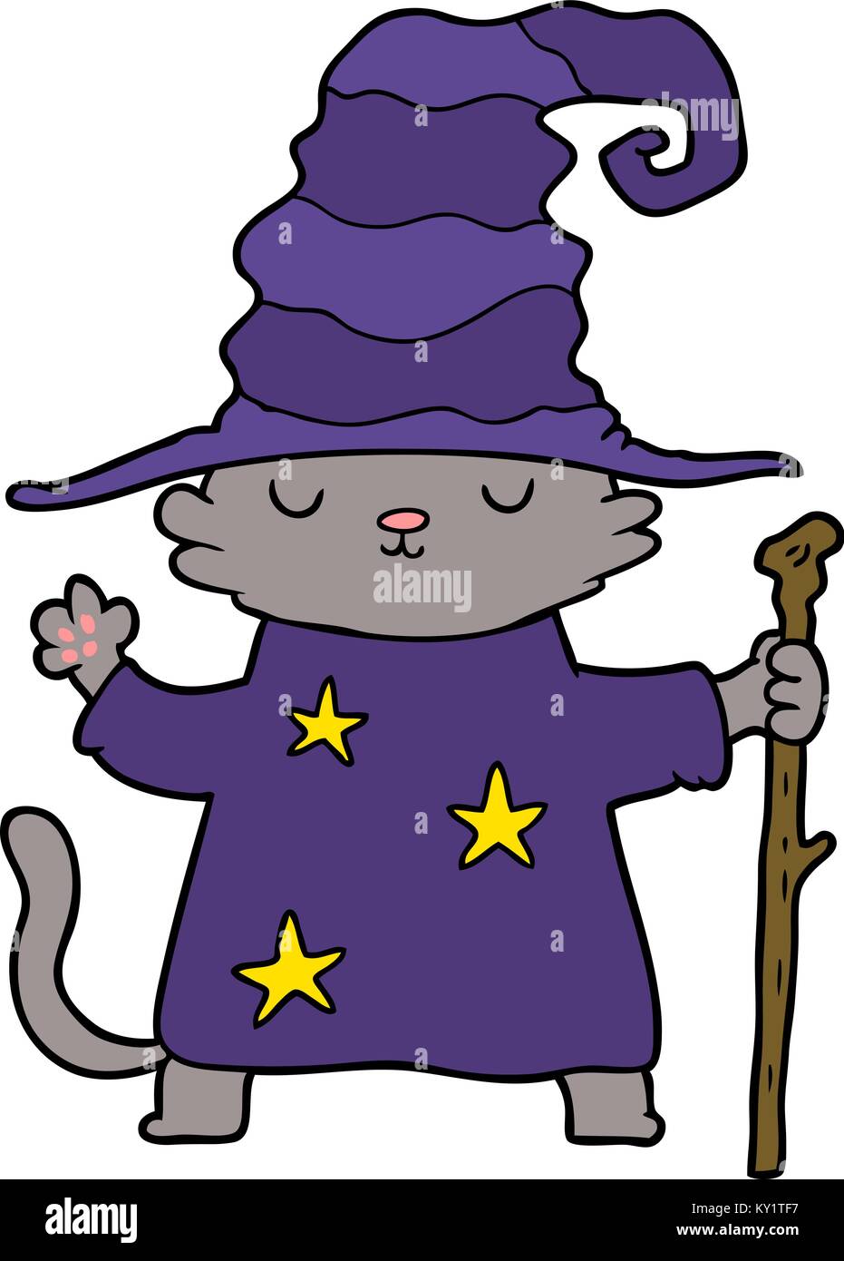 cartoon cat wizard Stock Vector Image & Art - Alamy