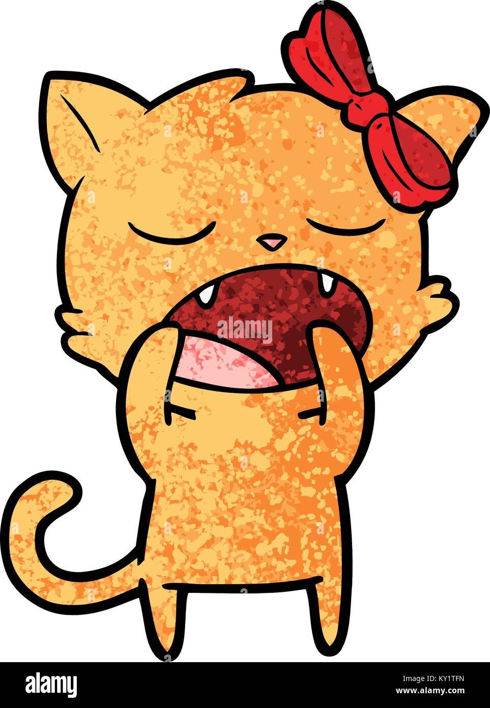 cartoon yawning cat Stock Vector Image & Art - Alamy