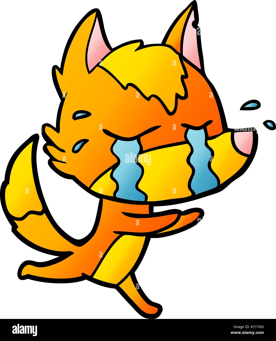 sad little fox cartoon character Stock Vector Image & Art - Alamy