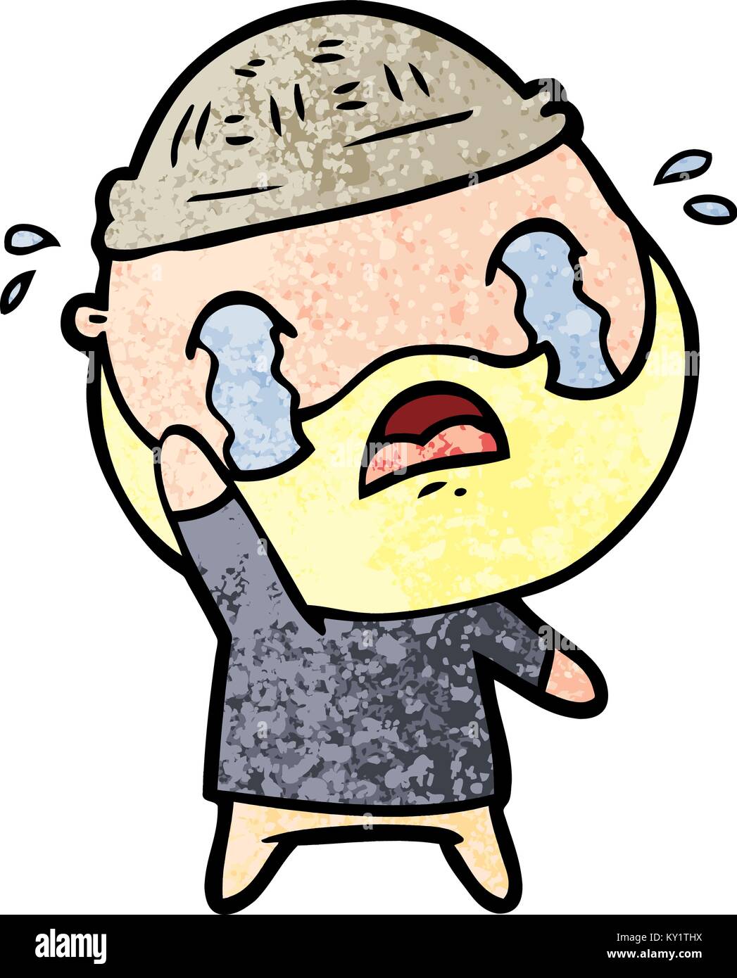 cartoon bearded man crying waving goodbye Stock Vector Image & Art - Alamy
