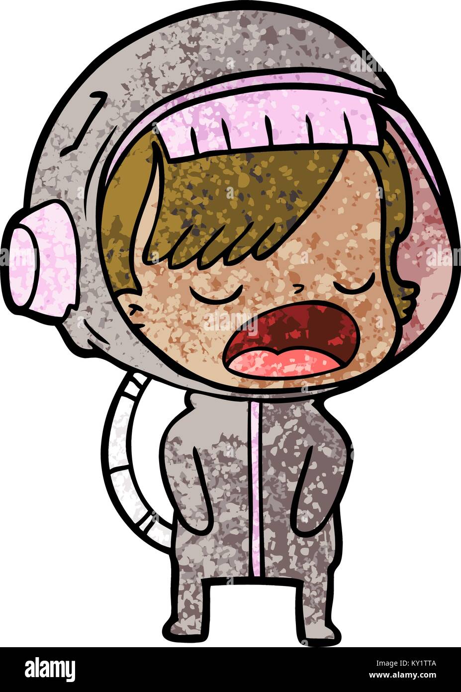 cartoon astronaut woman explaining Stock Vector Image & Art - Alamy