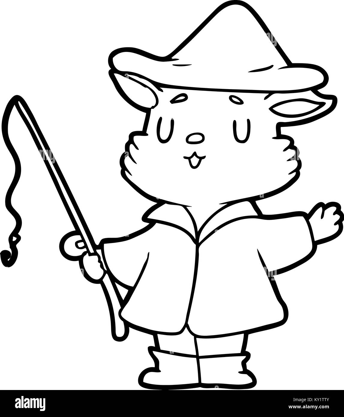 cartoon cat fisherman Stock Vector Image & Art - Alamy