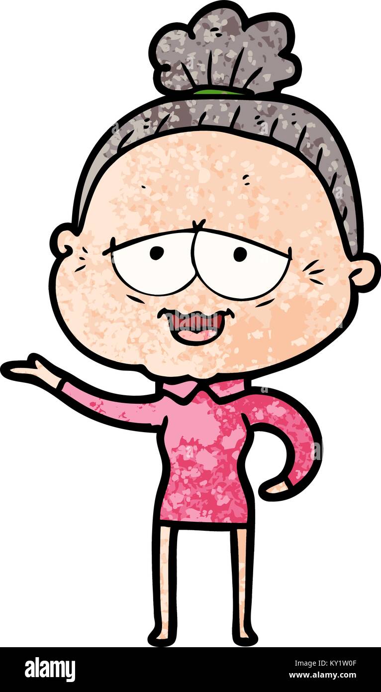 cartoon happy old lady Stock Vector Image & Art - Alamy