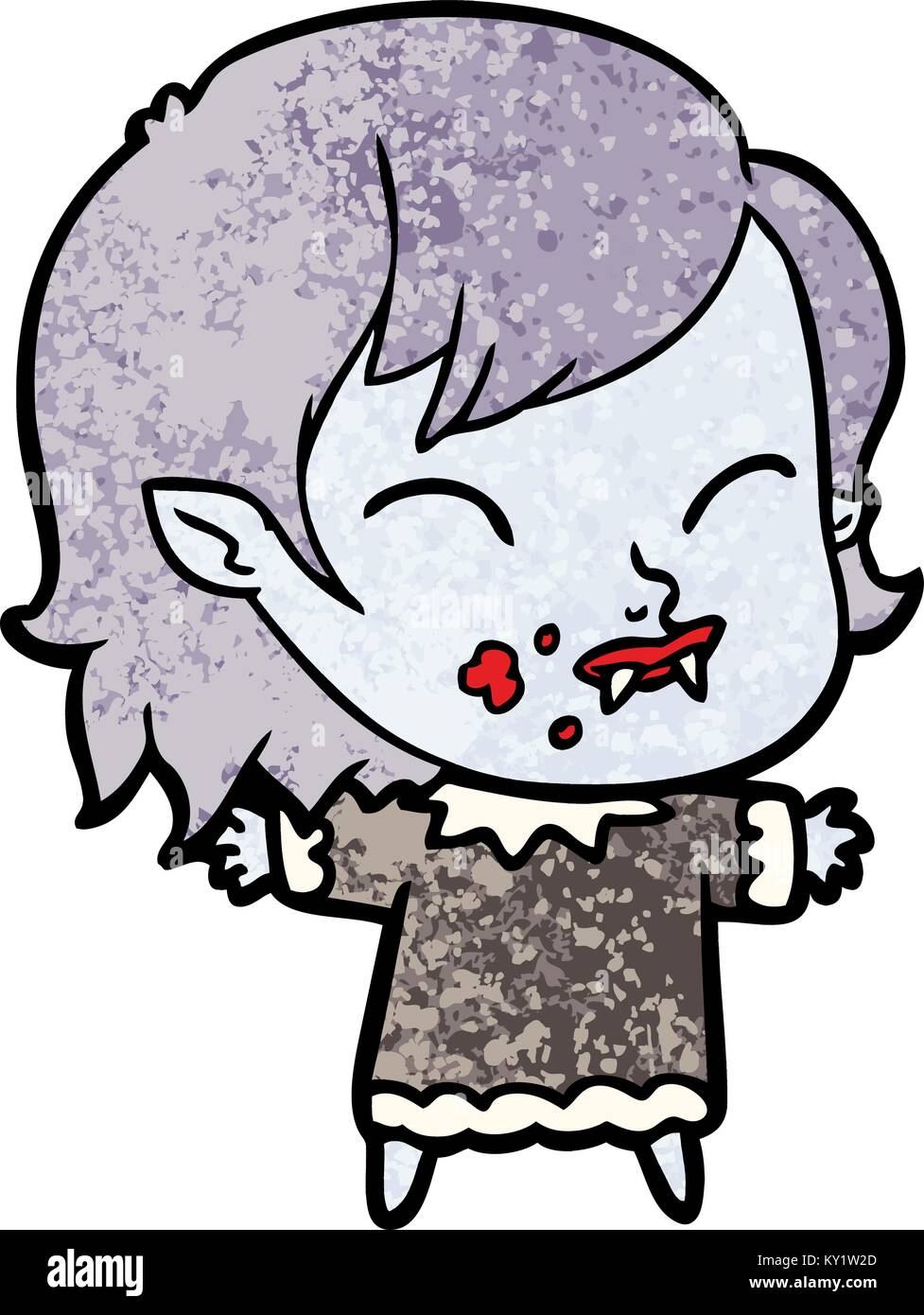 cartoon vampire girl with blood on cheek Stock Vector Image & Art - Alamy