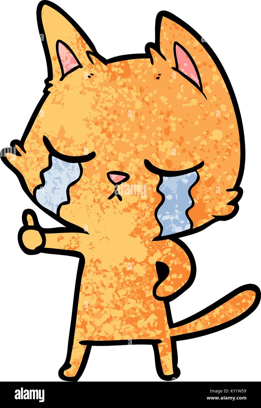 crying cartoon cat Stock Vector Image & Art - Alamy