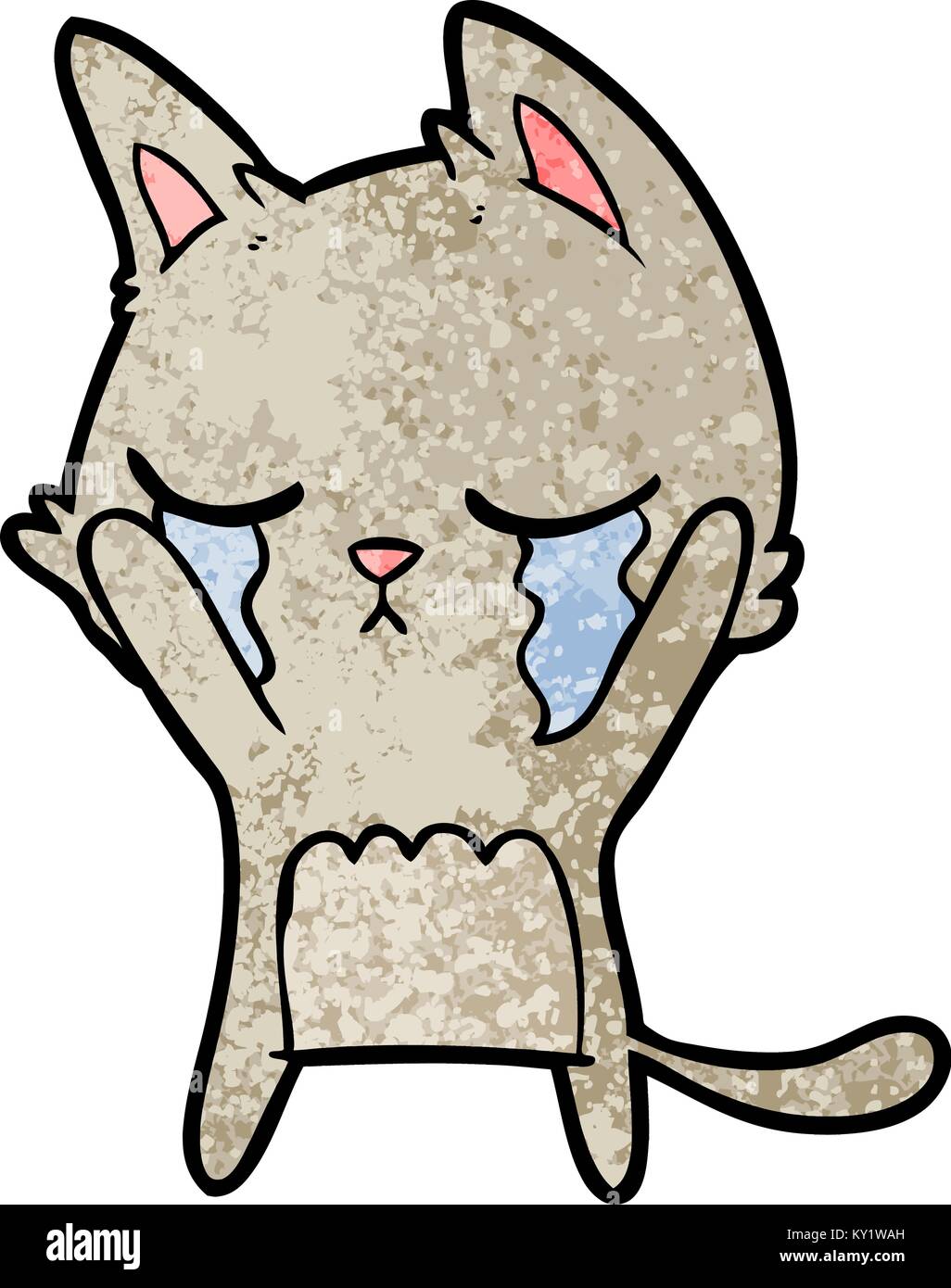 crying cartoon cat Stock Vector Image & Art - Alamy