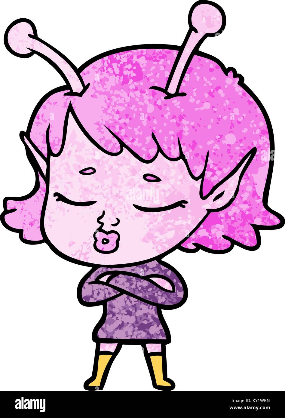 cute alien girl cartoon Stock Vector Image & Art - Alamy