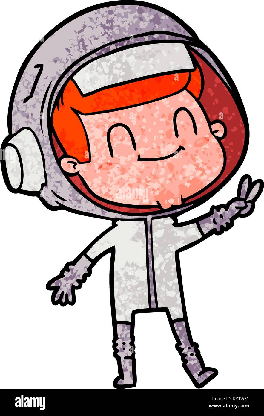 happy cartoon astronaut Stock Vector Image & Art - Alamy