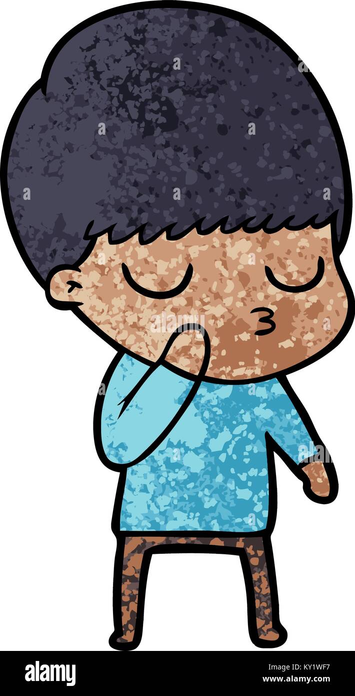 cartoon calm boy Stock Vector Image & Art - Alamy