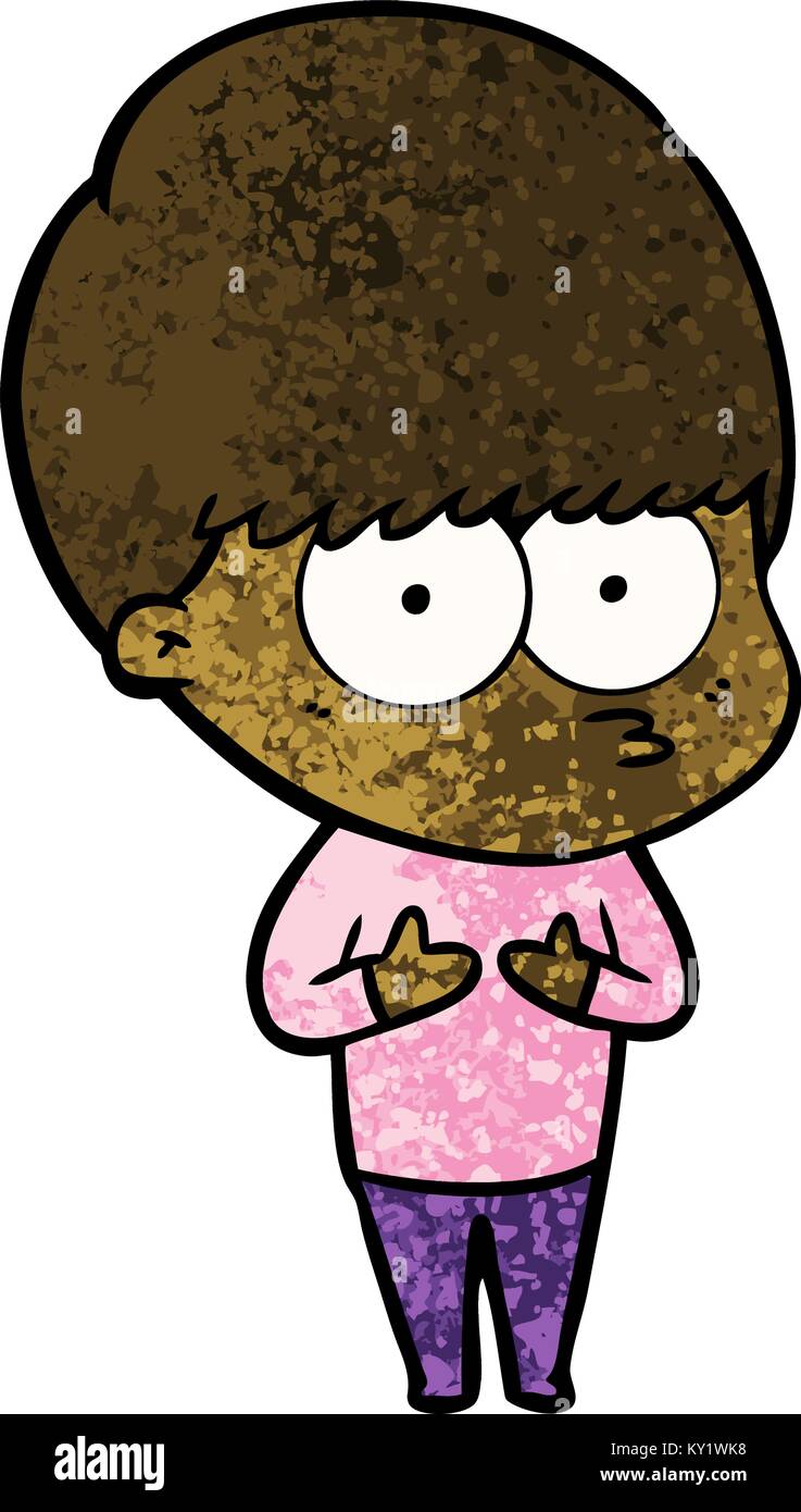 nervous cartoon boy Stock Vector Image & Art - Alamy