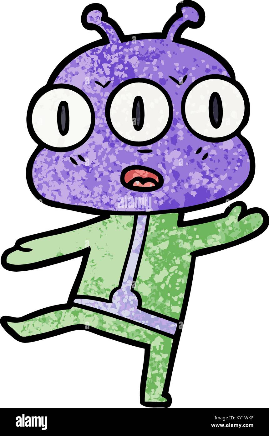 cartoon three eyed alien Stock Vector Image & Art - Alamy