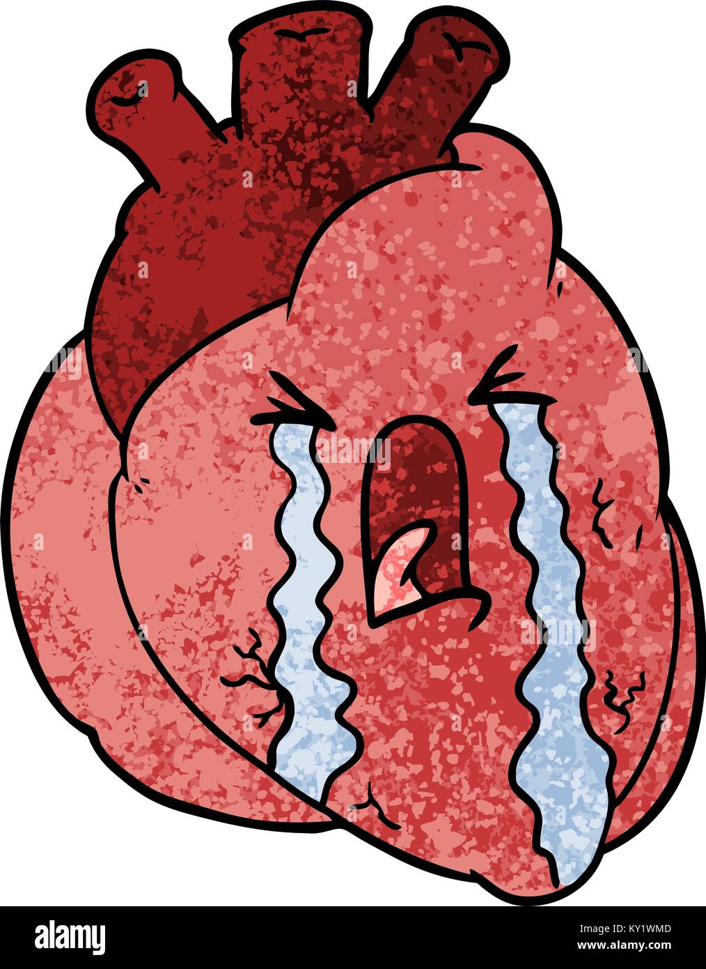 cartoon heart crying Stock Vector Image & Art - Alamy