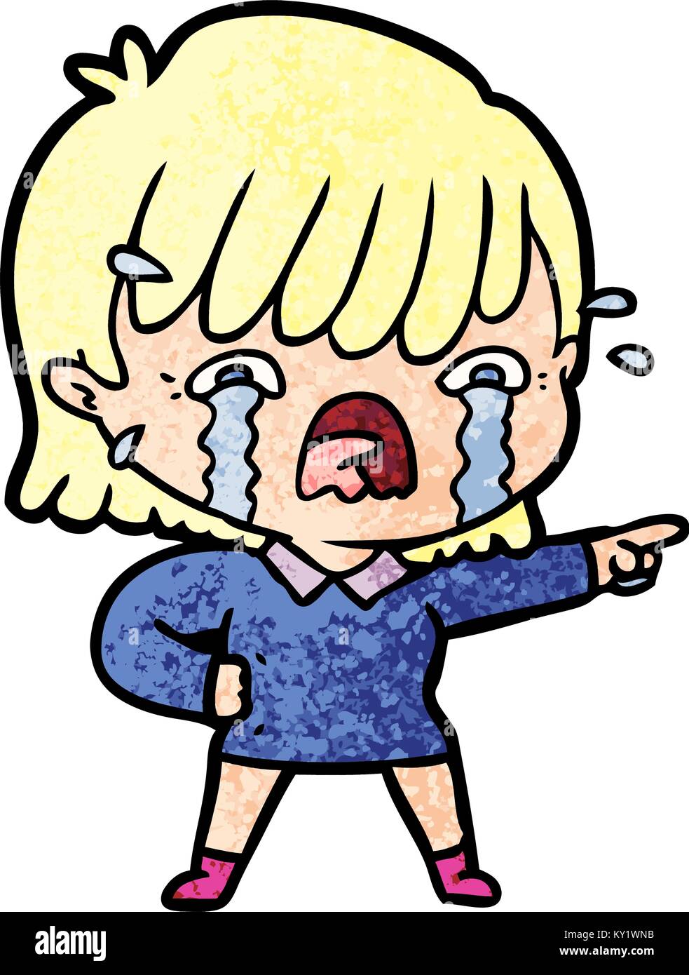 cartoon girl crying Stock Vector Image & Art - Alamy