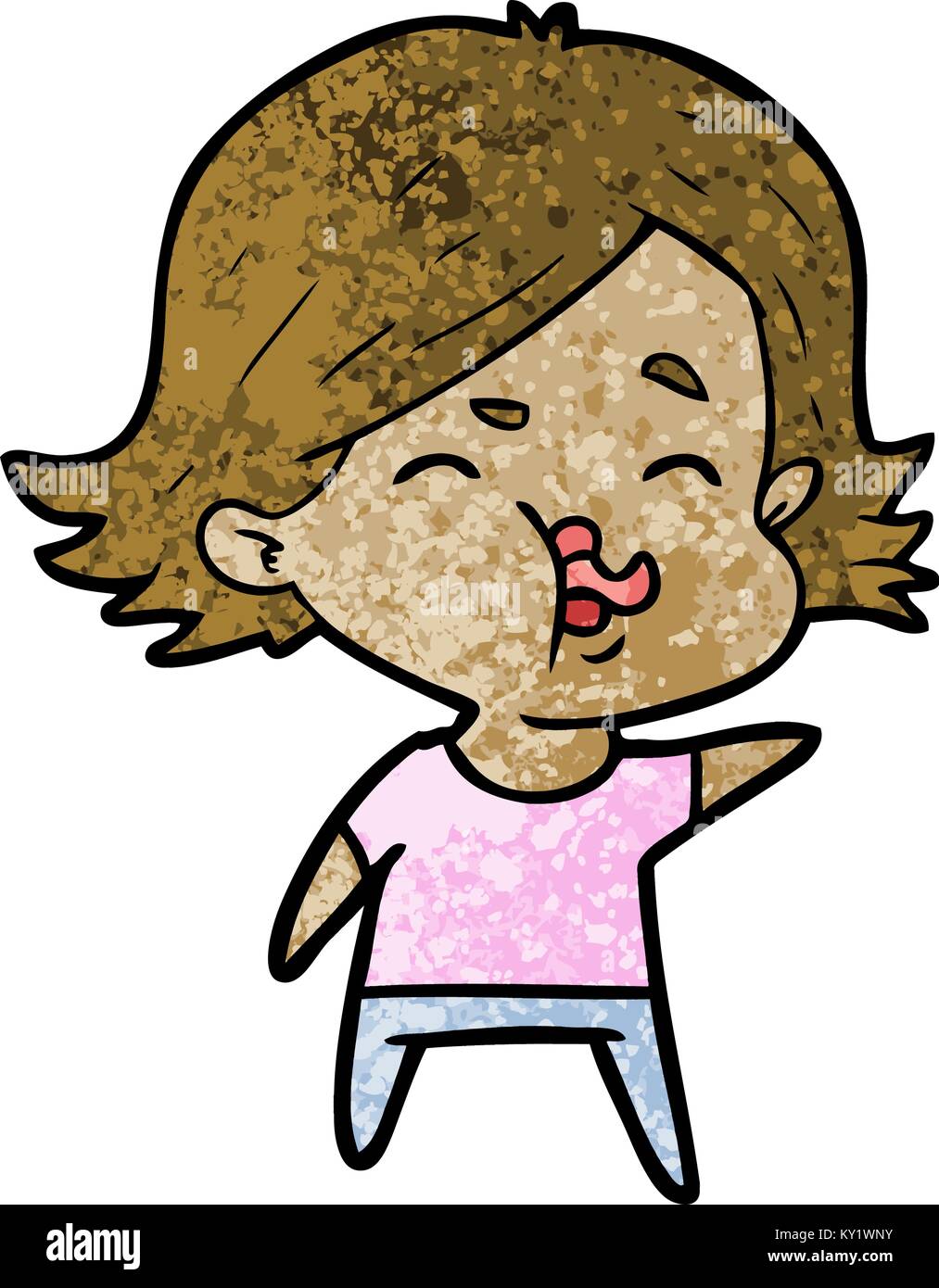 cartoon girl pulling face Stock Vector Image & Art - Alamy