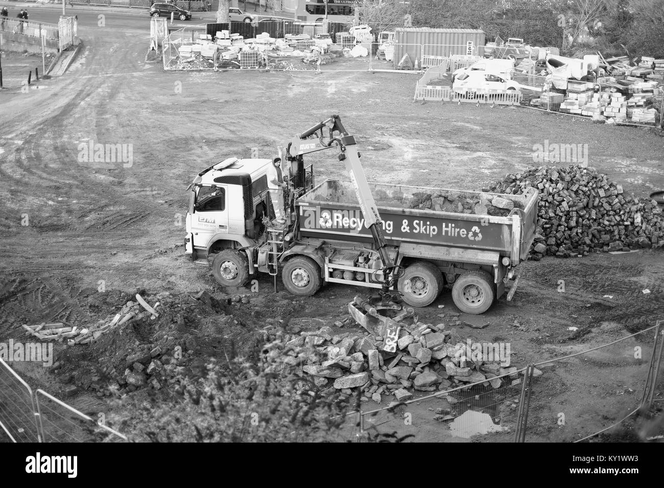 January 2018 - Big truck moving rubble and materials Stock Photo - Alamy