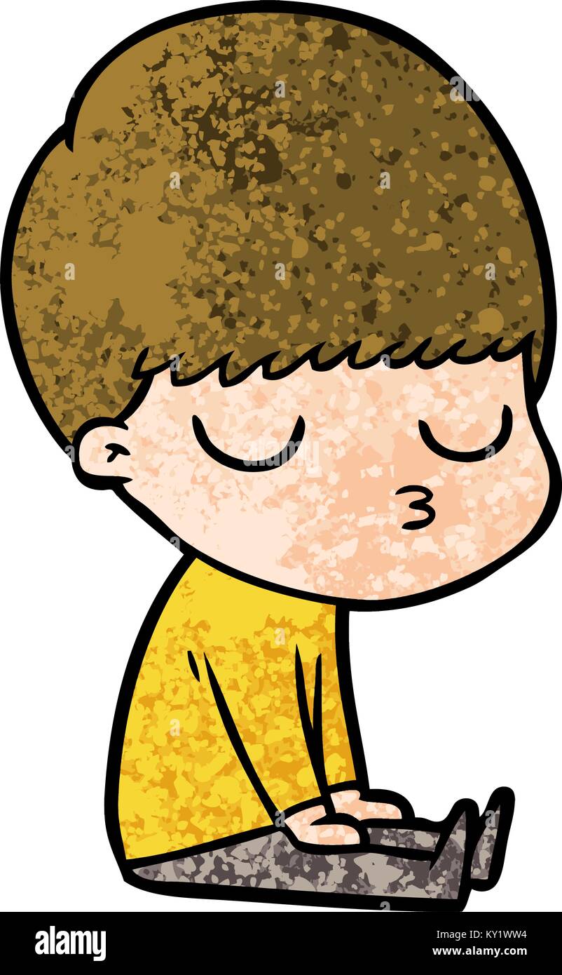 cartoon calm boy Stock Vector Image & Art - Alamy