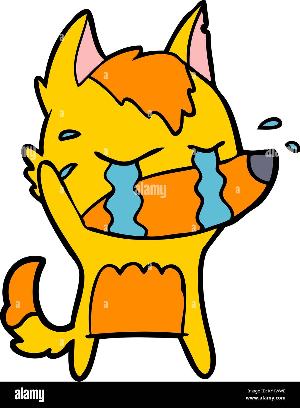 sad little fox cartoon character Stock Vector Image & Art - Alamy
